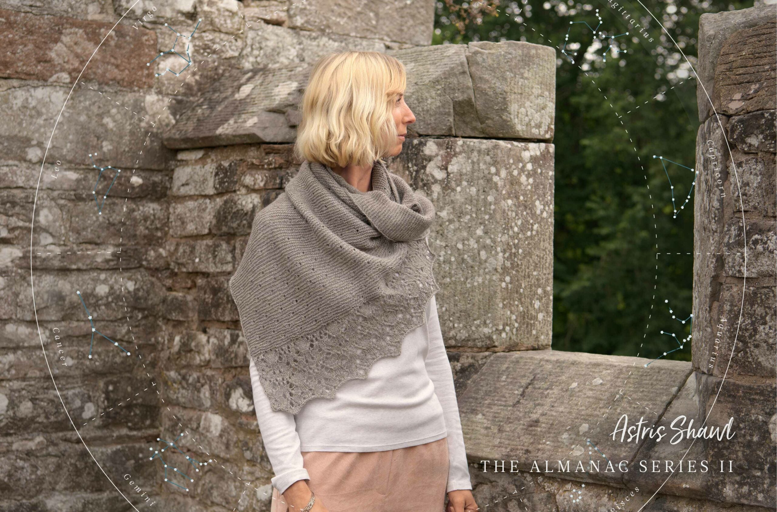 Eyelet Motifs and Lace Edges, an Elegant Textured Shawl Knitted in our ...