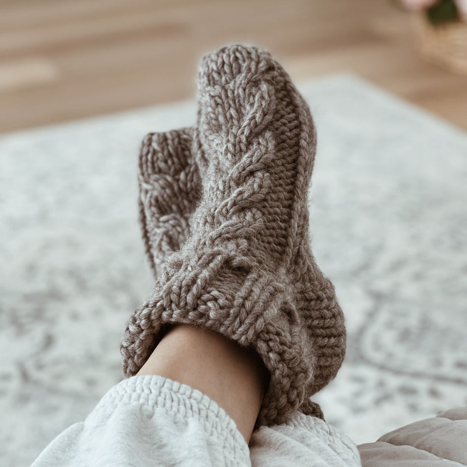 Chunky Comfort Hearth Socks Pattern knit in &Make Super Bulky – The ...