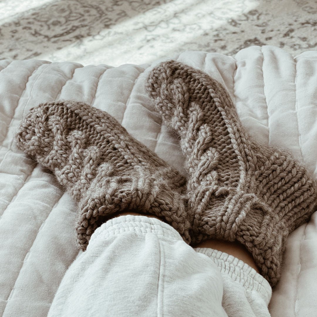 Chunky Comfort Hearth Socks Pattern knit in &Make Super Bulky – The ...