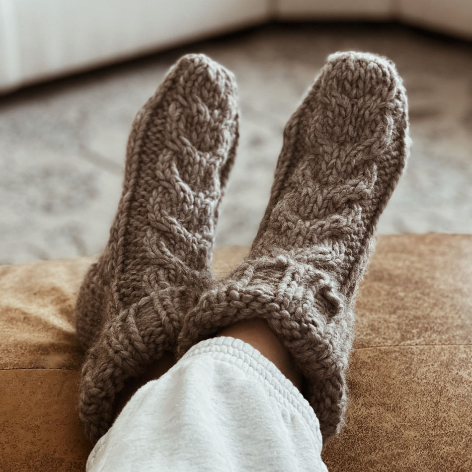 Chunky Comfort Hearth Socks Pattern knit in &Make Super Bulky – The ...