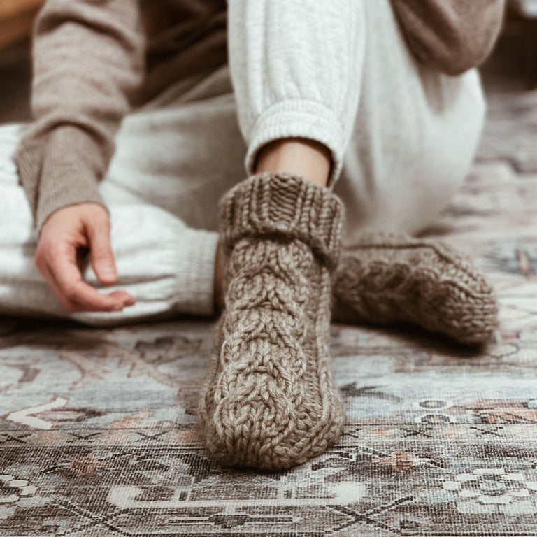 Chunky Comfort Hearth Socks Pattern knit in &Make Super Bulky – The ...