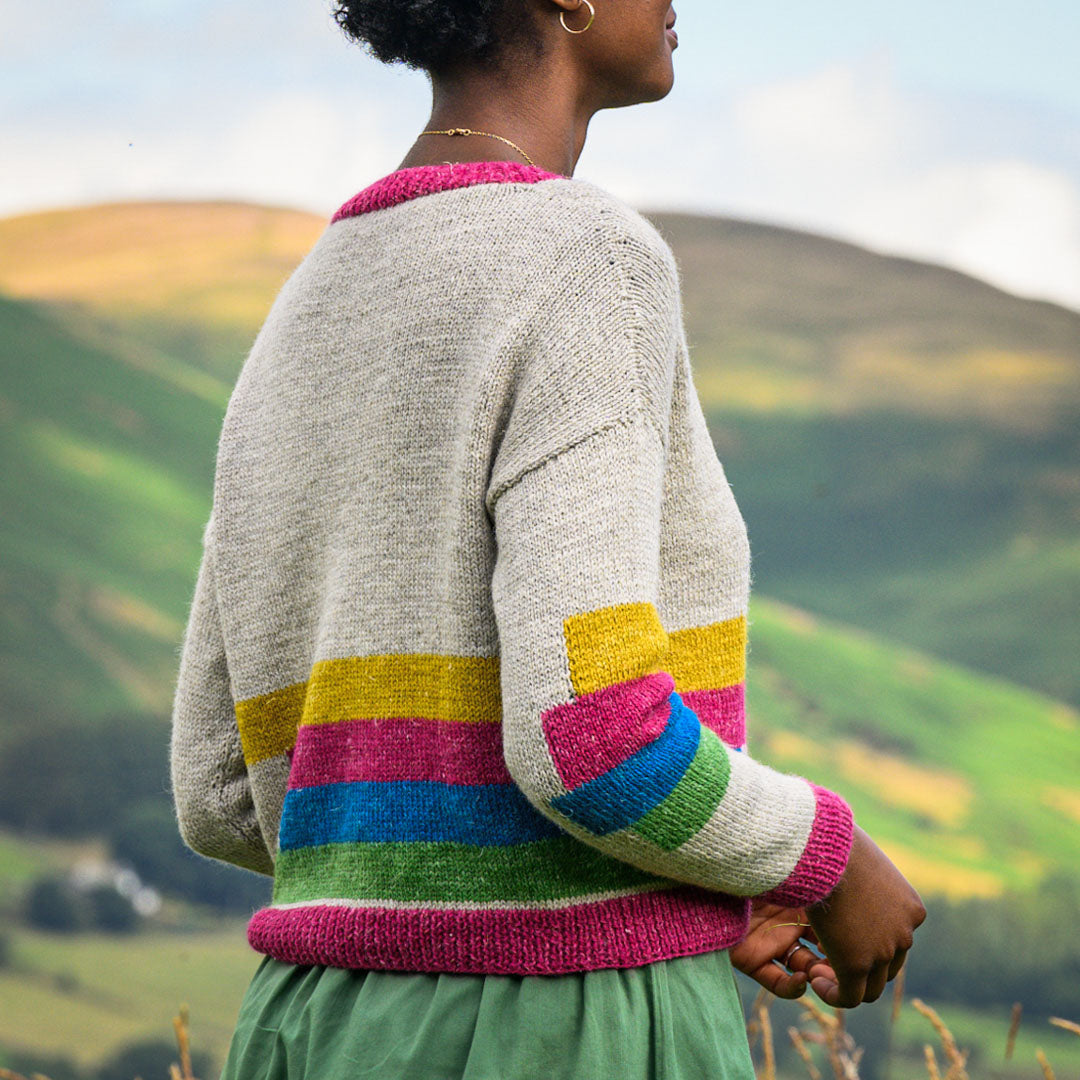 Colorpath Cardy Pattern knit in &Make DK – The Fibre Co.