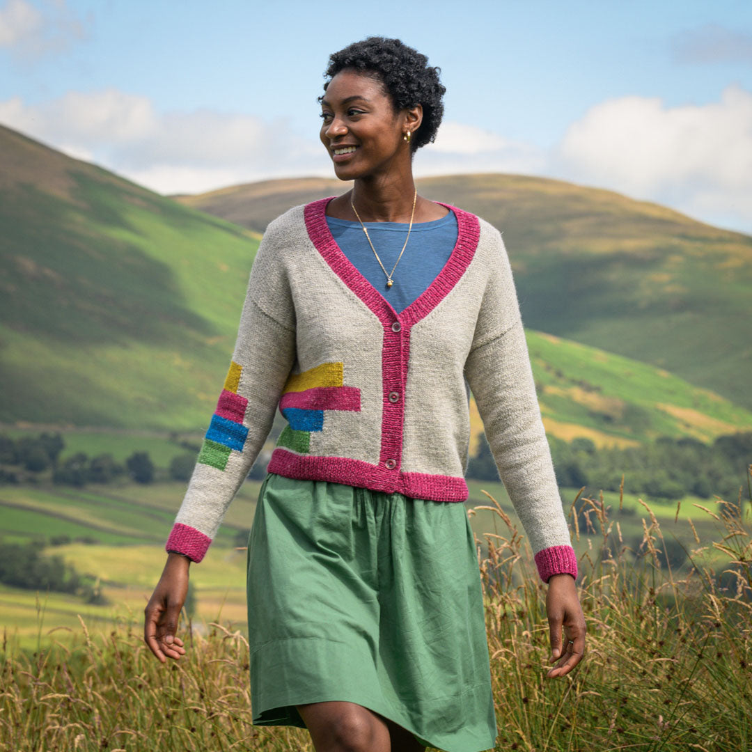 Colorpath Cardy Pattern knit in &Make DK – The Fibre Co.