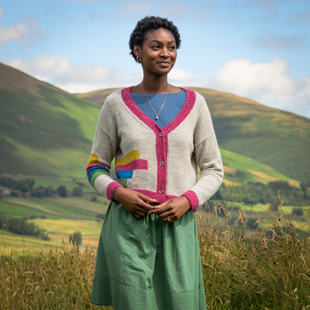 Colorpath Cardy Pattern knit in &Make DK – The Fibre Co.