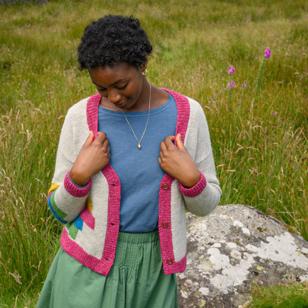 Colorpath Cardy Pattern knit in &Make DK – The Fibre Co.