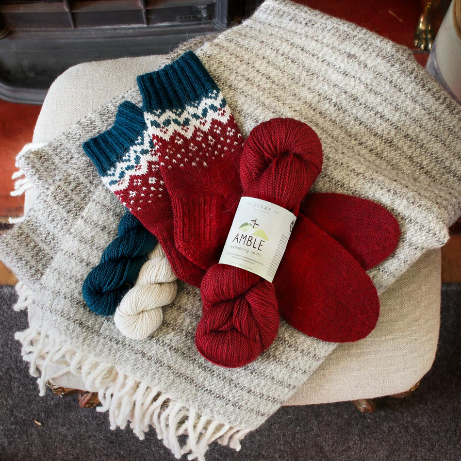 Festive Mistletoe Socks Pattern – The Fibre Co.