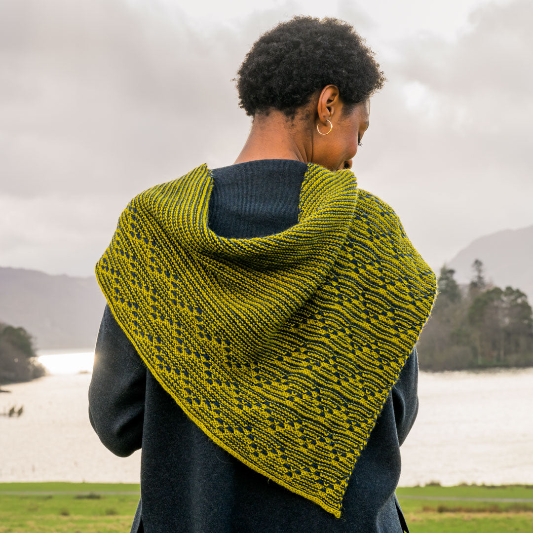 Kyria Shawl Kit knit in Cumbria Fingering – The Fibre Co.