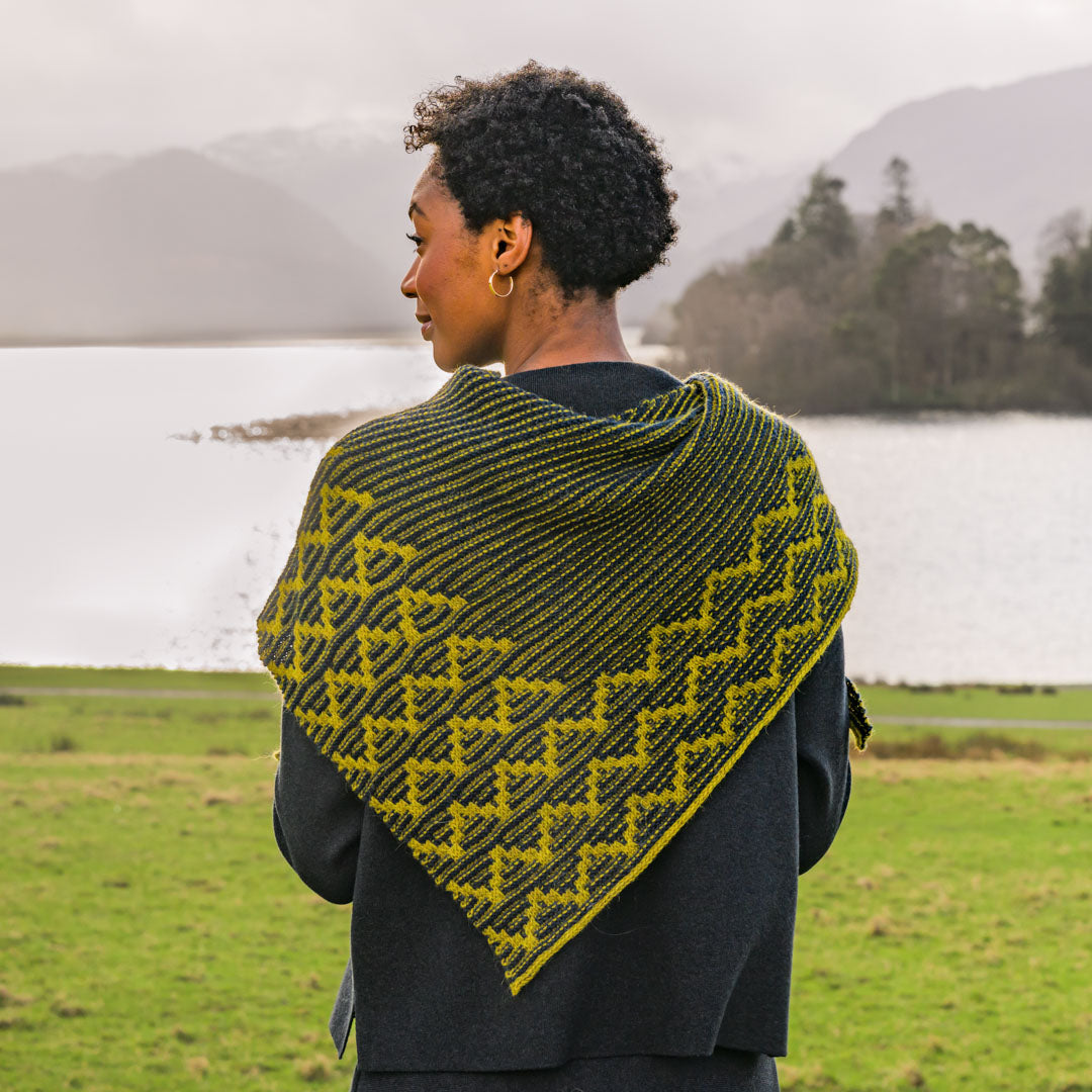 Kyria Shawl Kit knit in Cumbria Fingering – The Fibre Co.