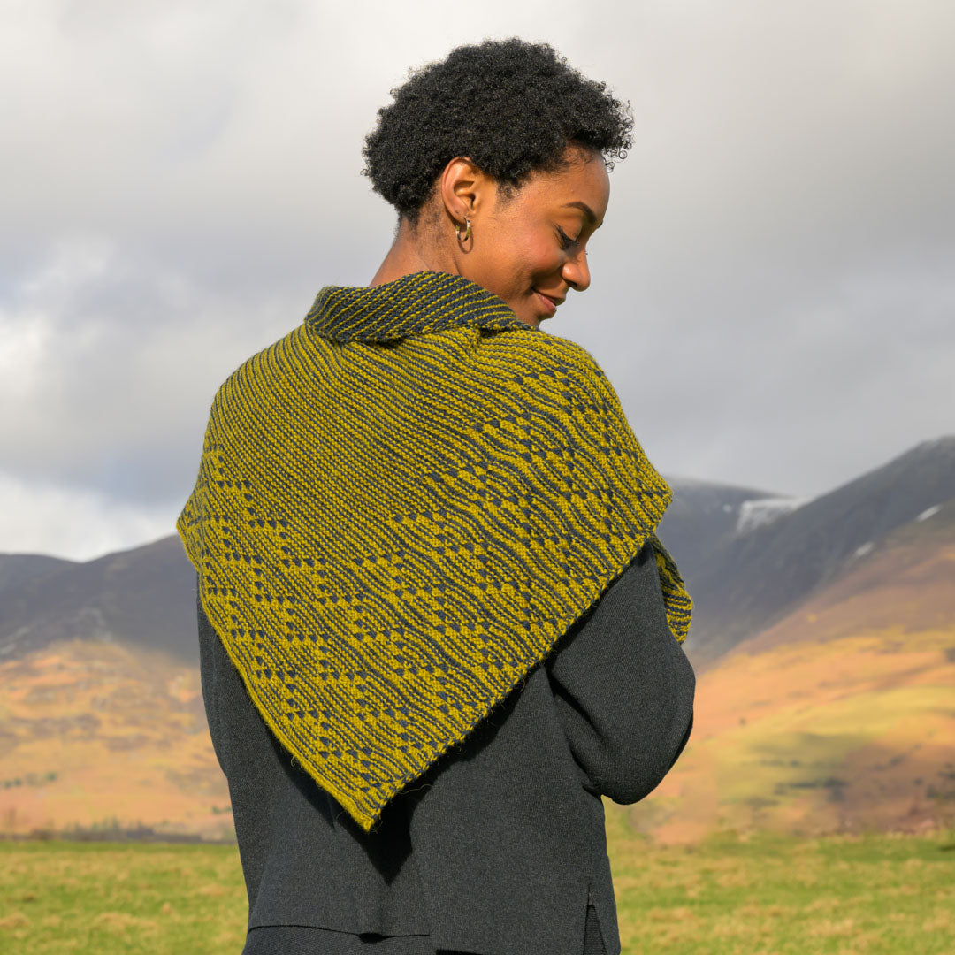 Kyria Shawl Kit knit in Cumbria Fingering – The Fibre Co.