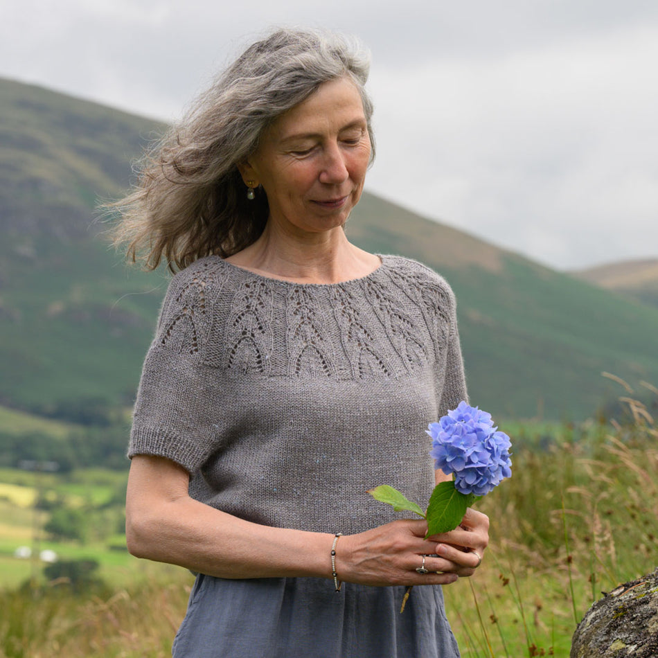 One Yoke Tee Pattern knit in Acadia – The Fibre Co.