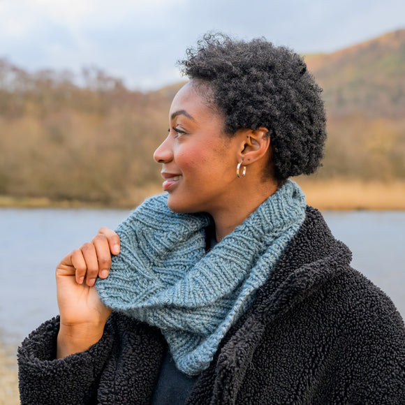 Pelagic Cowl Kit knit in Tundra – The Fibre Co.